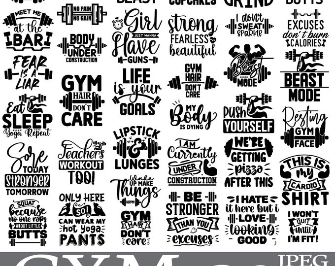 Workout SVG Bundle | Fitness SVG | Gym Quotes SVG | Exercise Cut Files ...