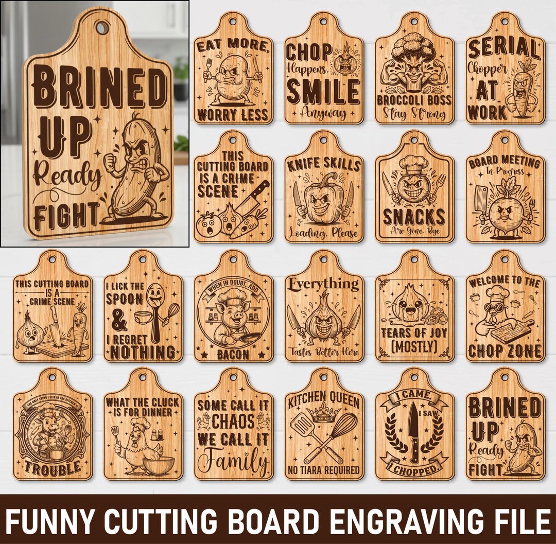 Funny Cutting Board SVG Bundle, Sarcastic Kitchen Quotes Saying Instant ...