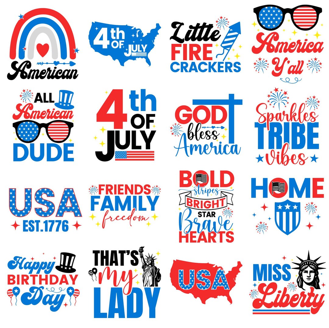 4th July Bundle Png, 4th of July Png Bundle, Independence Day Svg ...