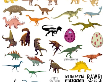 Cute Dinosaur Friends Digital Clipart Set - Etsy