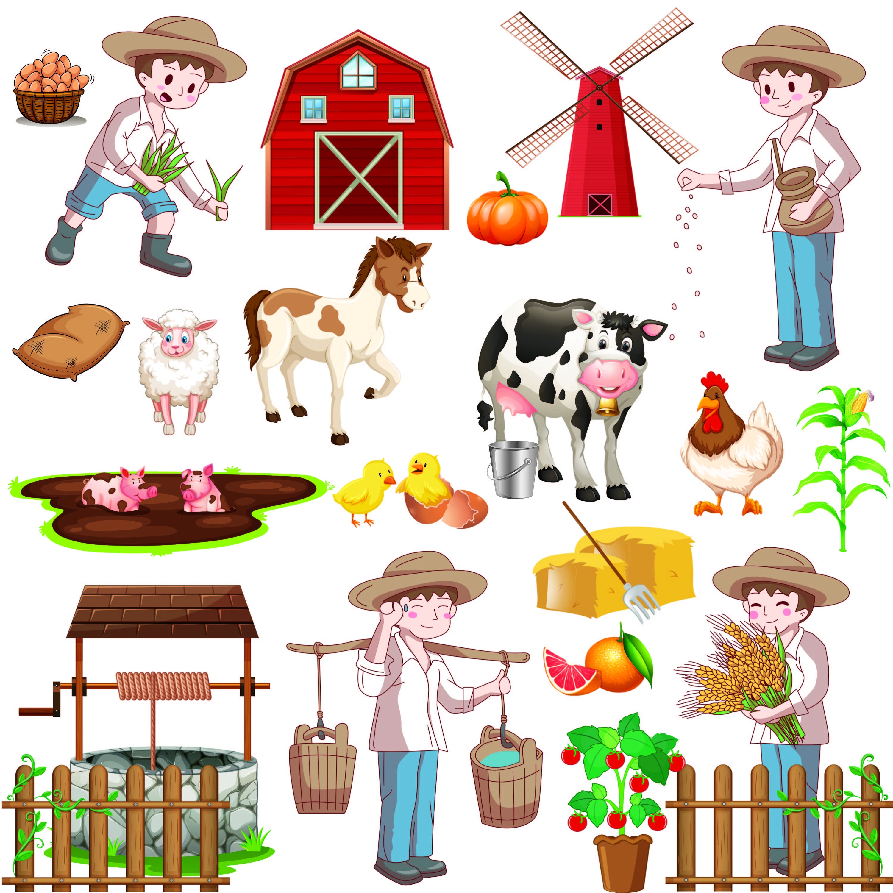 Farmer Family Clipart Cute