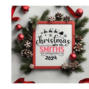 Personalized Christmas Family Name Sign SVG PNG (digital Download) - Etsy