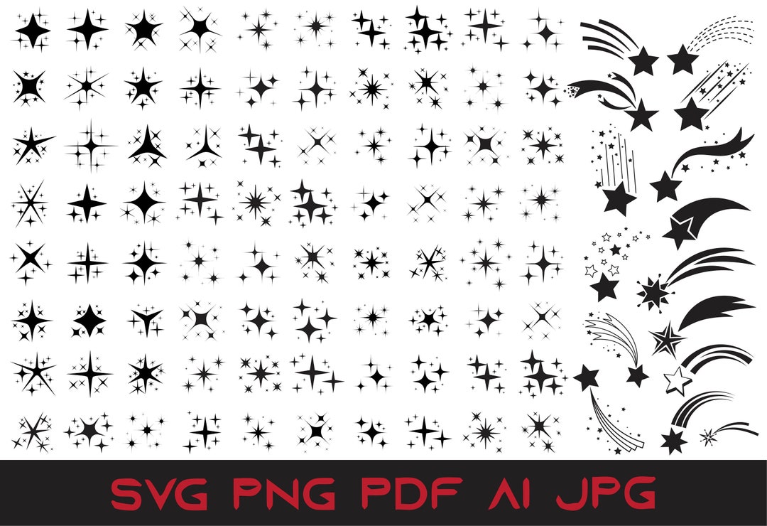 Sparkle Stars Svg Bundle, Download Sparkling Stars Svg Silhouette ...
