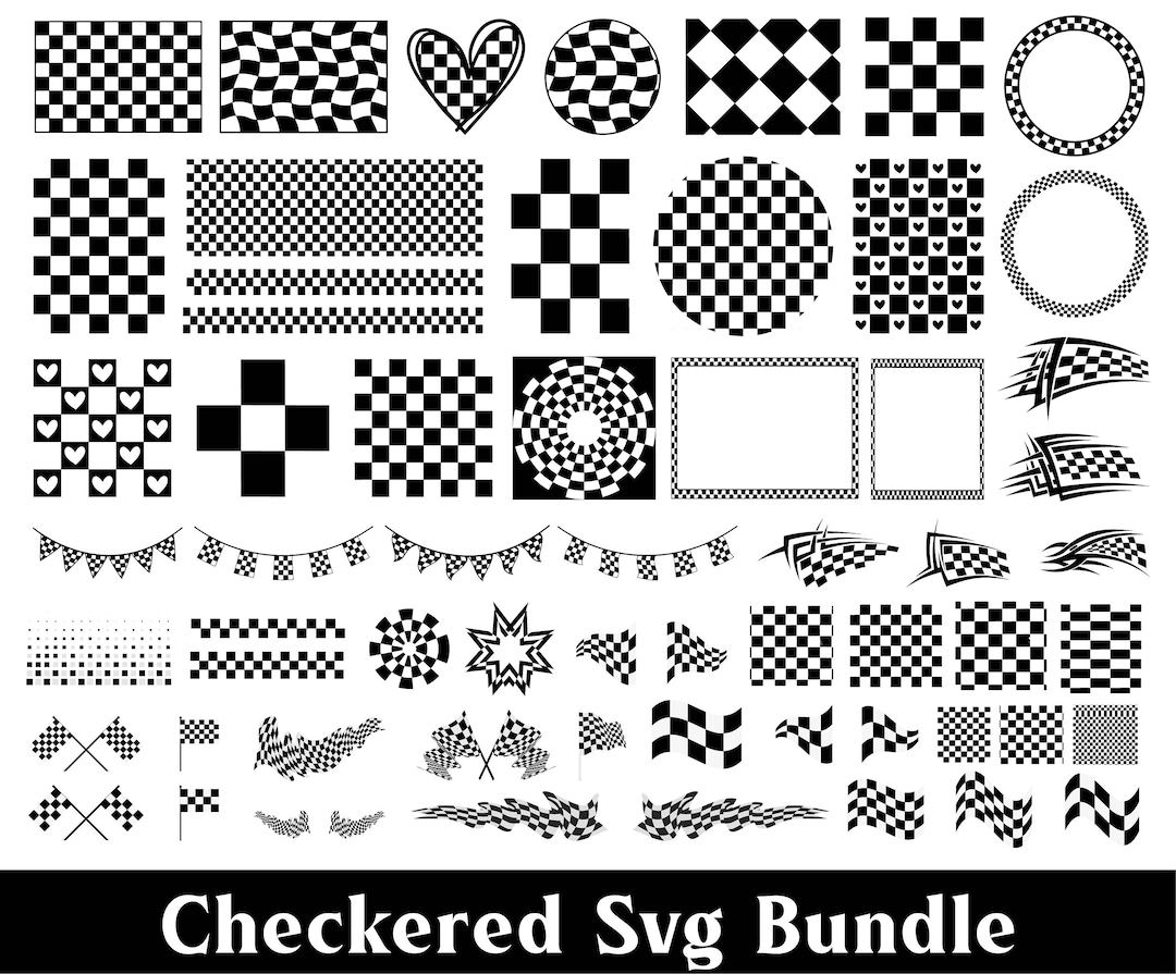 Checkered Bundle Svg, Checkered Clipart, Checkerboard Svg, Checkerboard ...