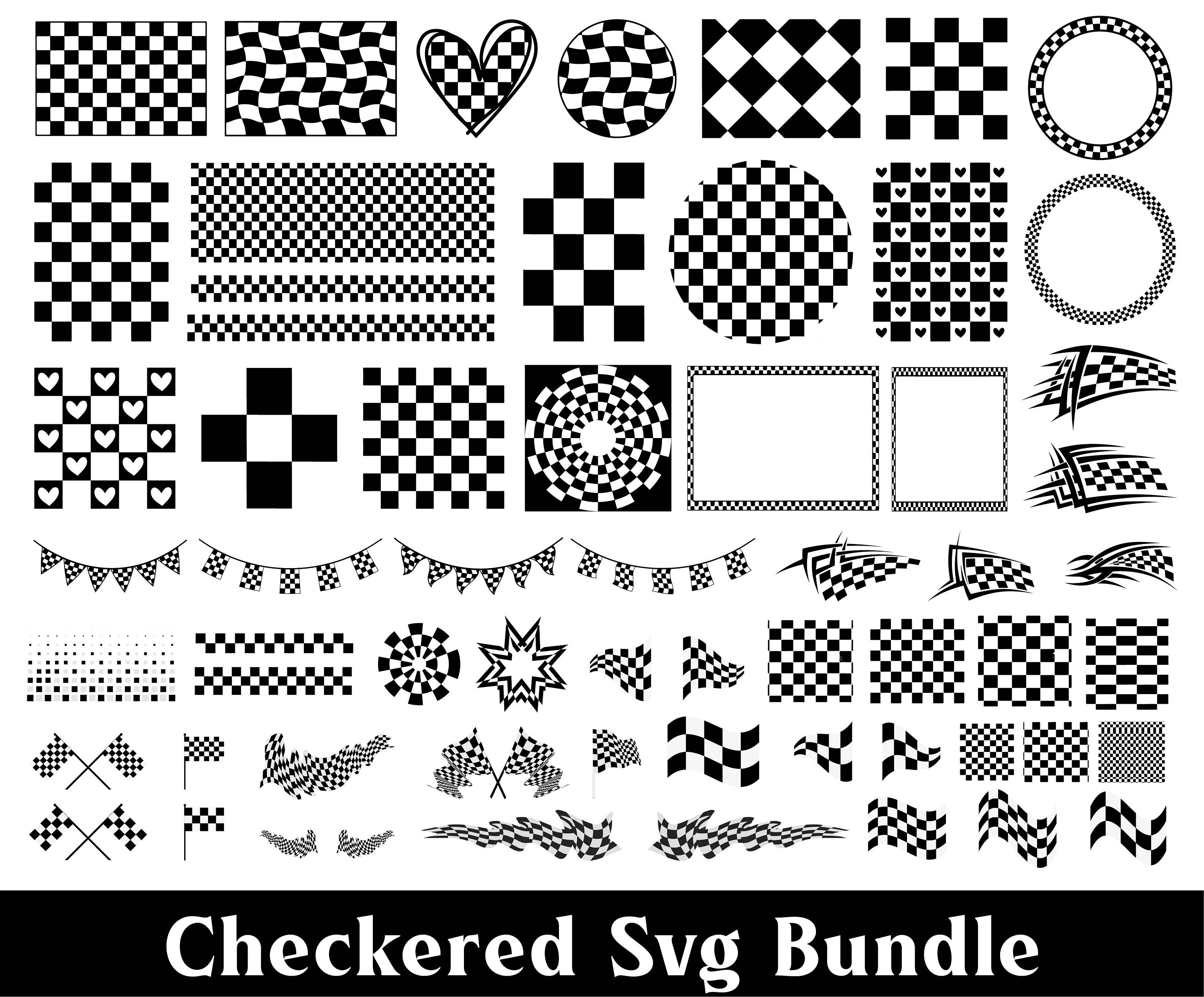 Checkered Pattern SVG Bundle: Clipart, Checkerboard Designs (digital ...