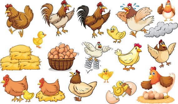 Chickens Clip Art Collection Digital Download for Sublimation - Etsy