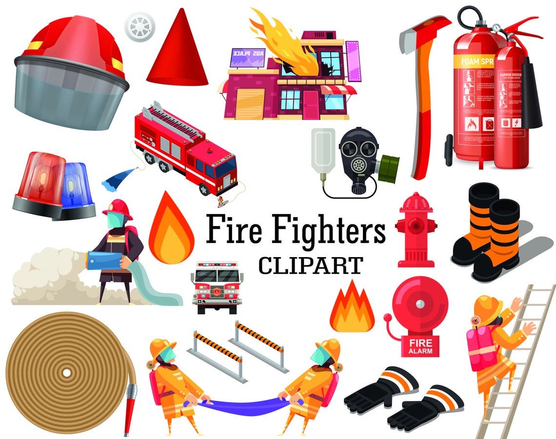 Firefighter Clipart, Firefighter Png, Fire Truck Png, Firetruck Fireman ...