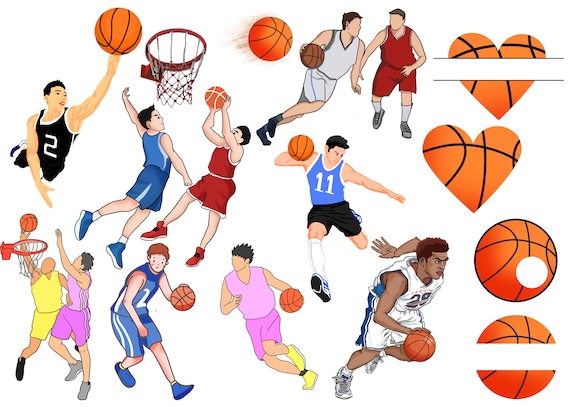 Basketball Players Clipart Set Basketball Sports SVG for - Etsy