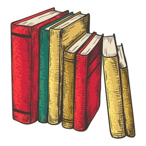 Book Clipart, Watercolor Vintage Books, Reading, Educational Item PNG ...