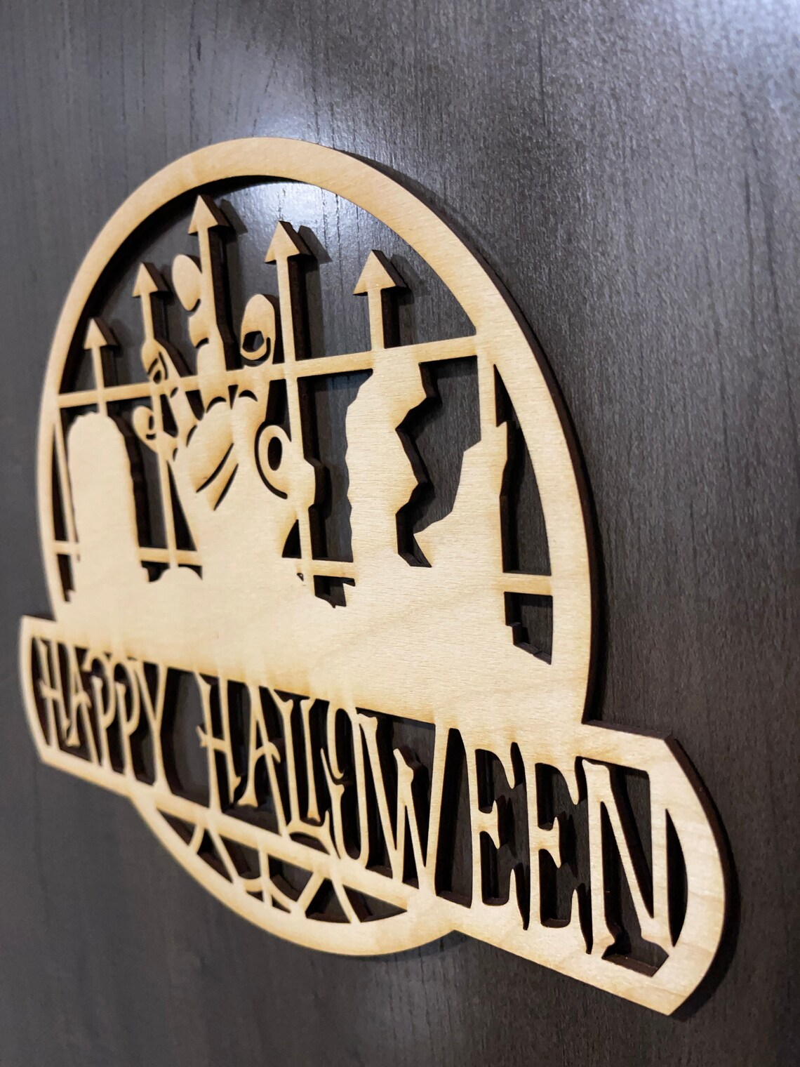 Happy Halloween Laser Cut Door Sign Halloween Laser Sign - Etsy