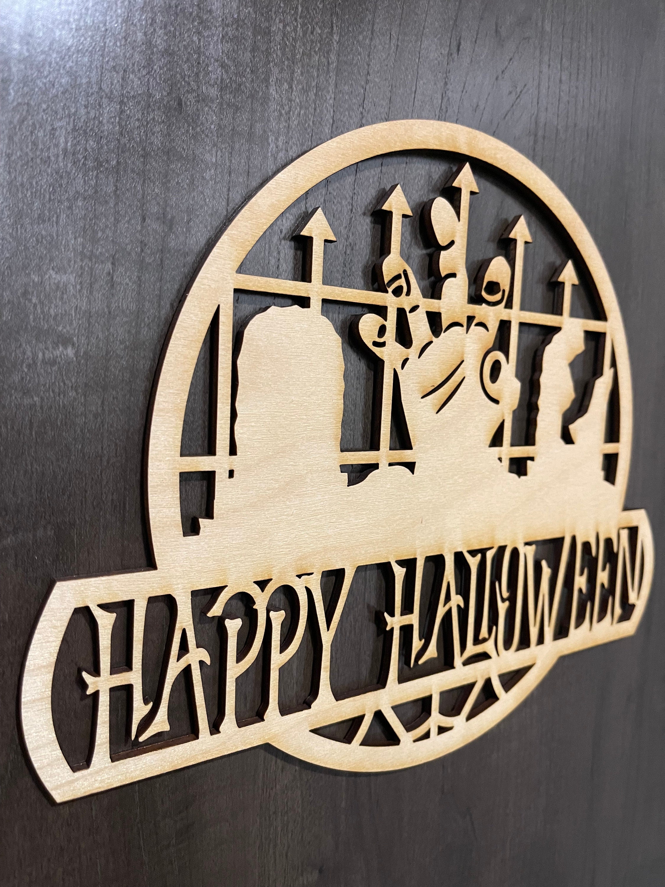 Happy Halloween Laser Cut Door Sign Halloween Laser Sign - Etsy