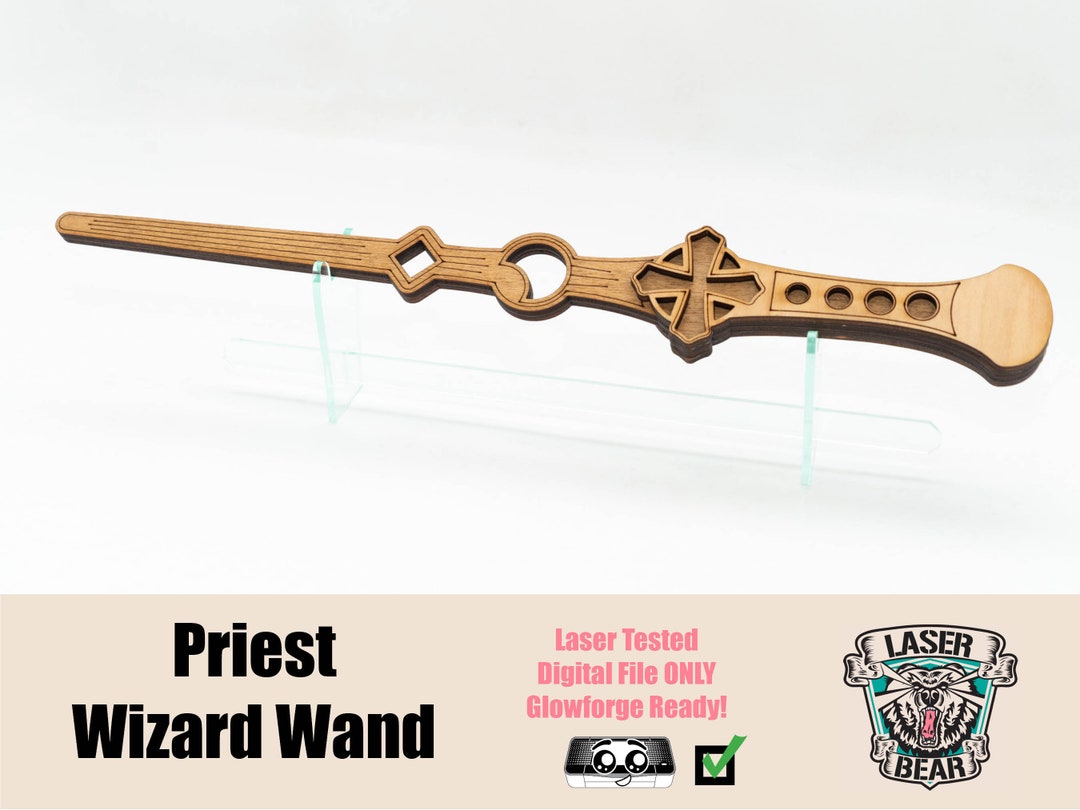 Priest Wand – Laser Cutting | Glowforge Files | Wand SVG | Laser Cut ...