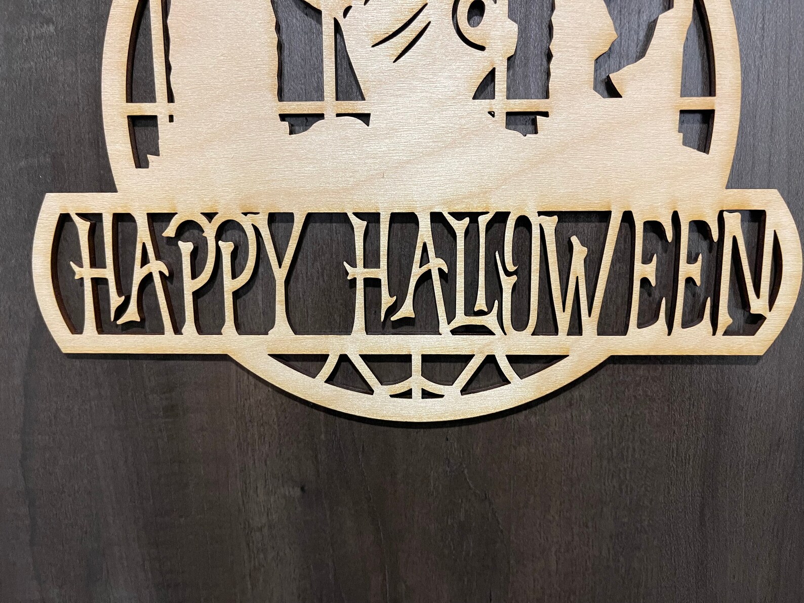 Happy Halloween Laser Cut Door Sign Halloween Laser Sign - Etsy