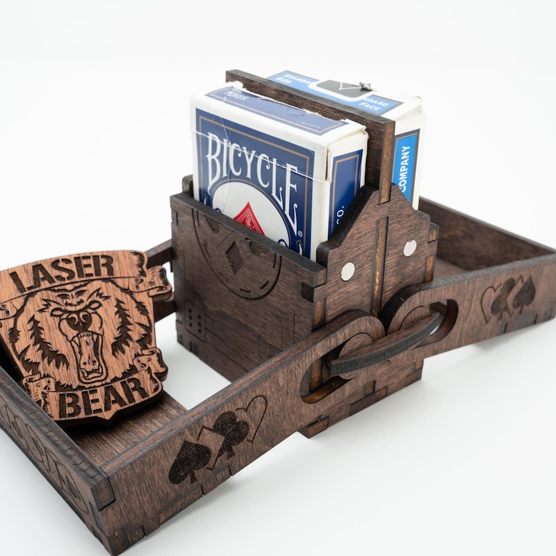 Wood Double Deck Card Box - Etsy