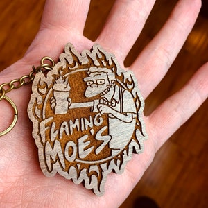 Flaming Moe Keychain - Etsy