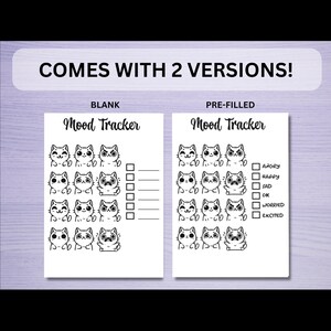 Cats Mood Tracker- Printable-journal Page - Planner Page Coloring Page ...