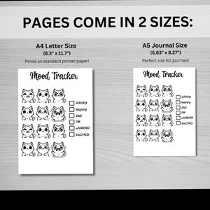 Cats Mood Tracker- Printable-journal Page - Planner Page Coloring Page ...