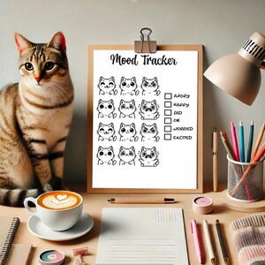 Cats Mood Tracker- Printable-journal Page - Planner Page Coloring Page ...