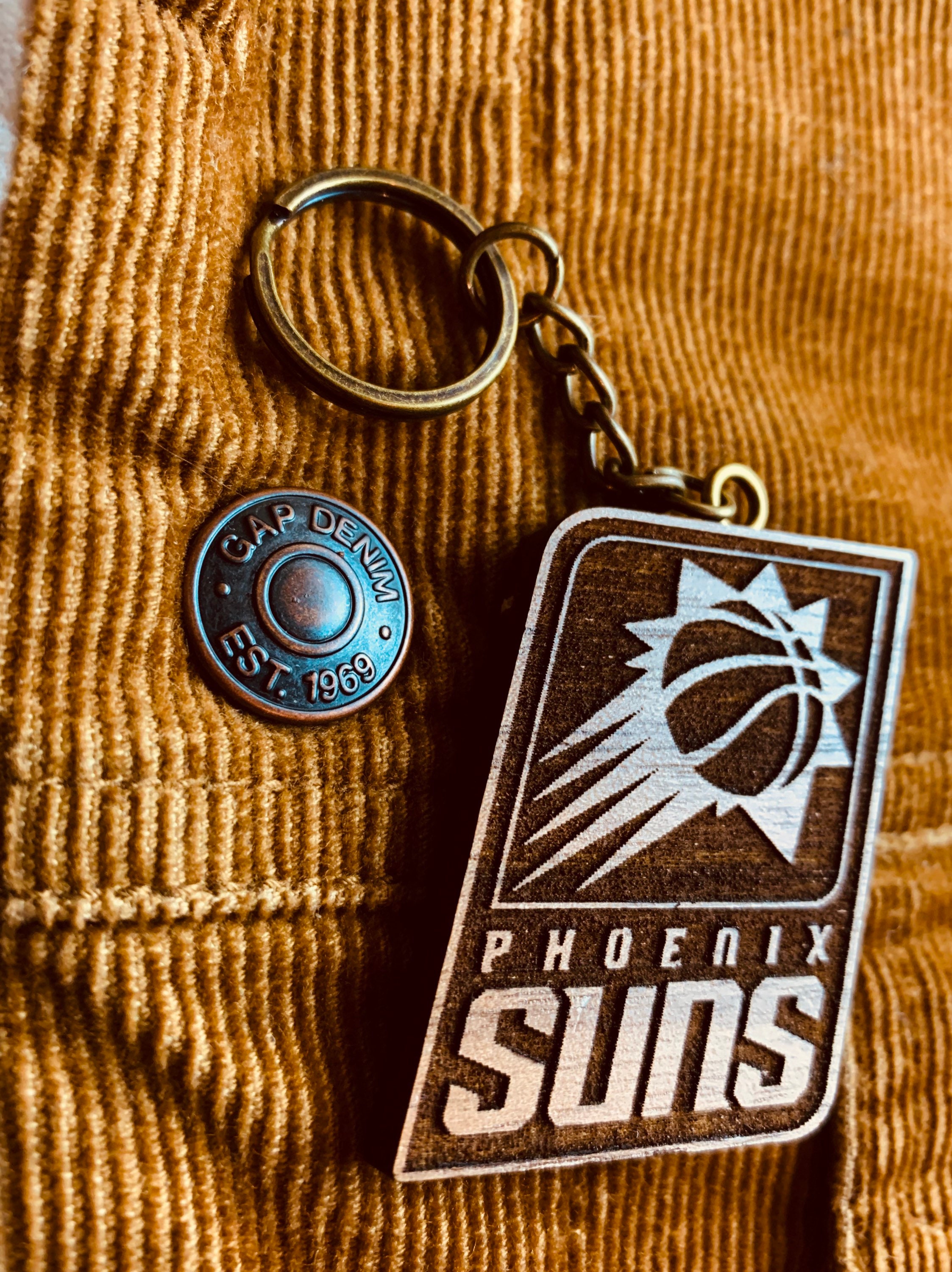 Phoenix Suns walnut Keychain - Etsy
