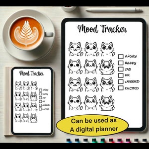 Cats Mood Tracker- Printable-journal Page - Planner Page Coloring Page ...
