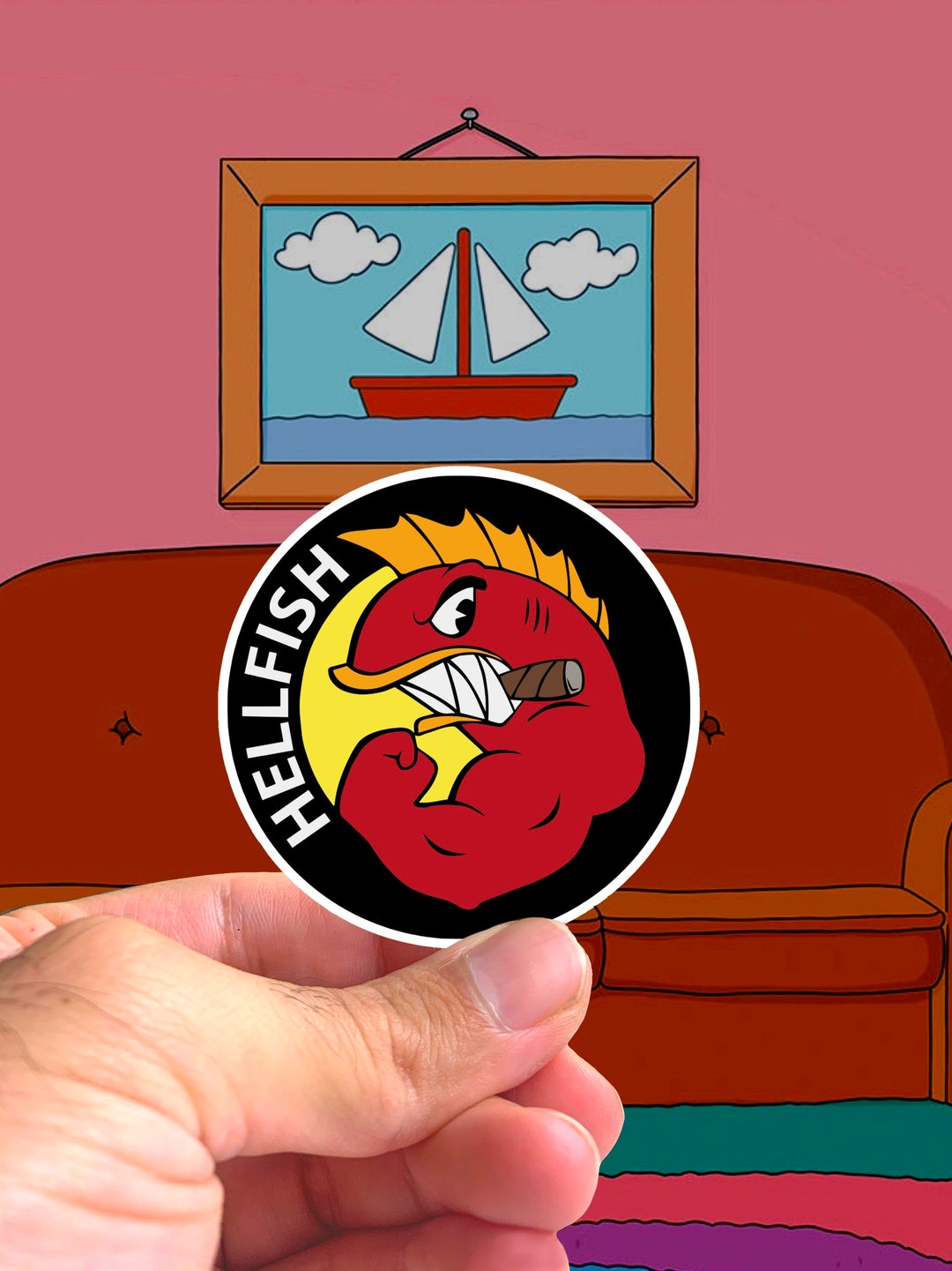 Fighting Hellfish Sticker - Etsy