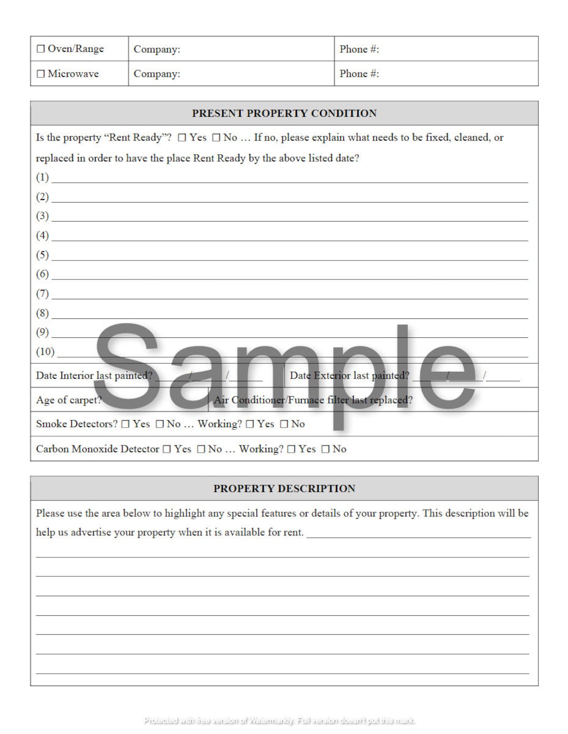 Owner, Property, & Tenant, Information Worksheet: Property Management ...