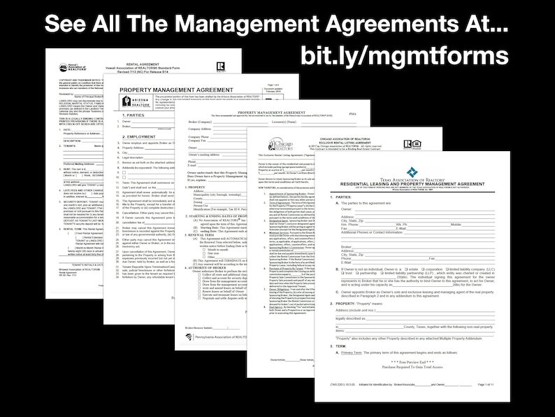 Property Management Forms Package: Bulletproof Owner, Manager, and ...