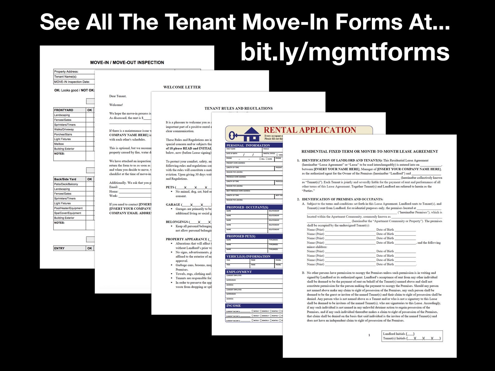 Property Management Forms Package: Bulletproof Owner, Manager, and ...