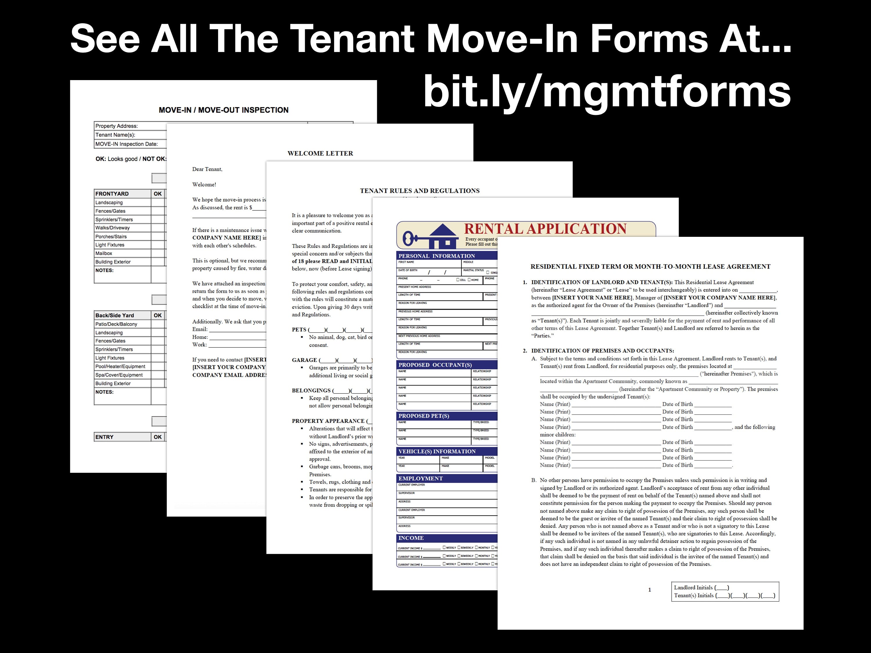 Property Management Forms Package: Bulletproof Owner, Manager, and ...