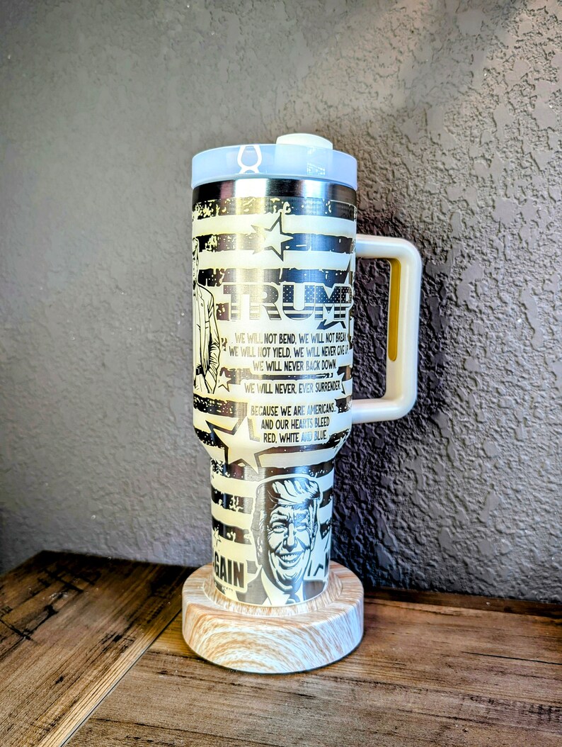 Trump MAGA 40oz Laser Engraved Tumbler, Front and Back 360 Design ...