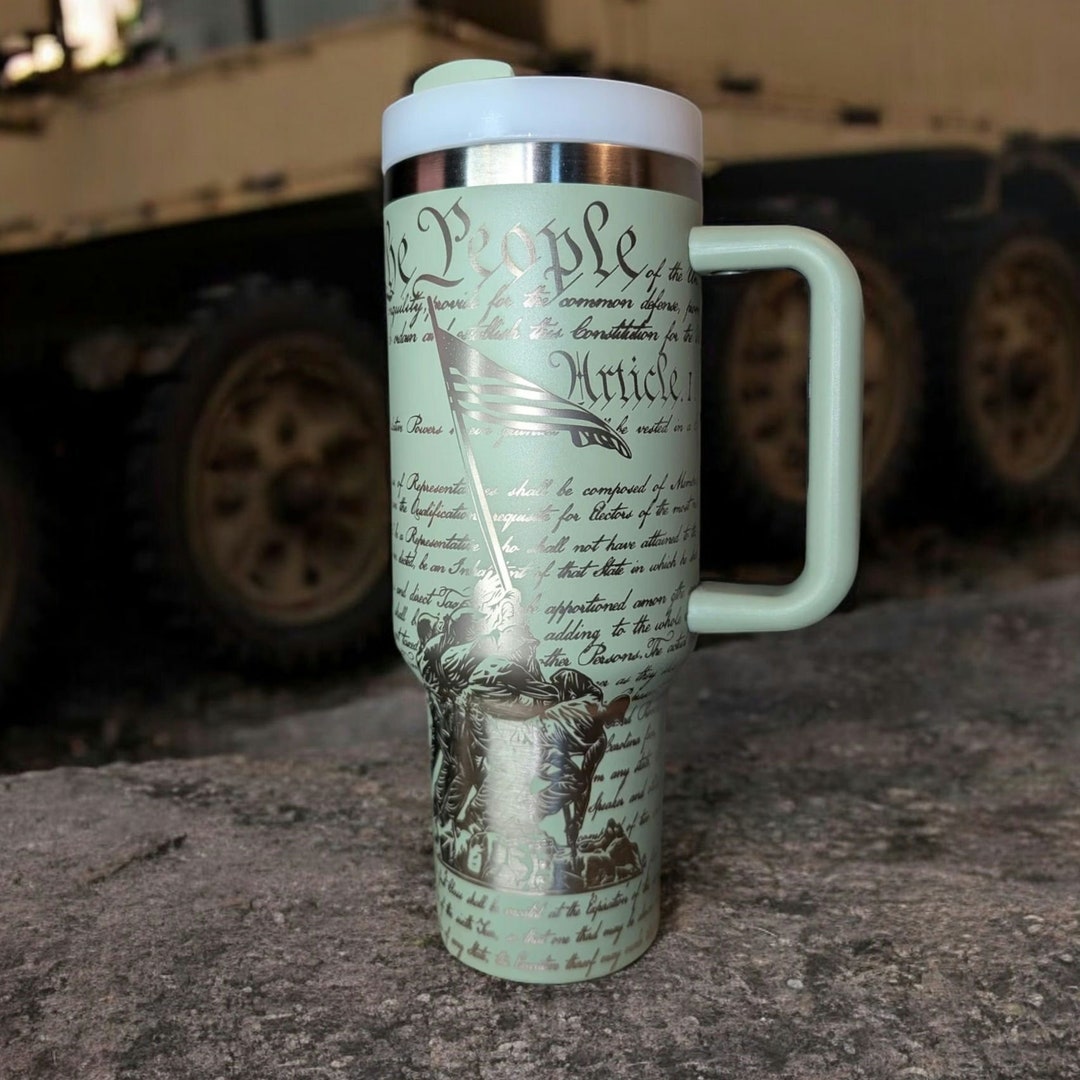 Veteran Distressed Flag Military Patriotic Constitution Themed Laser ...