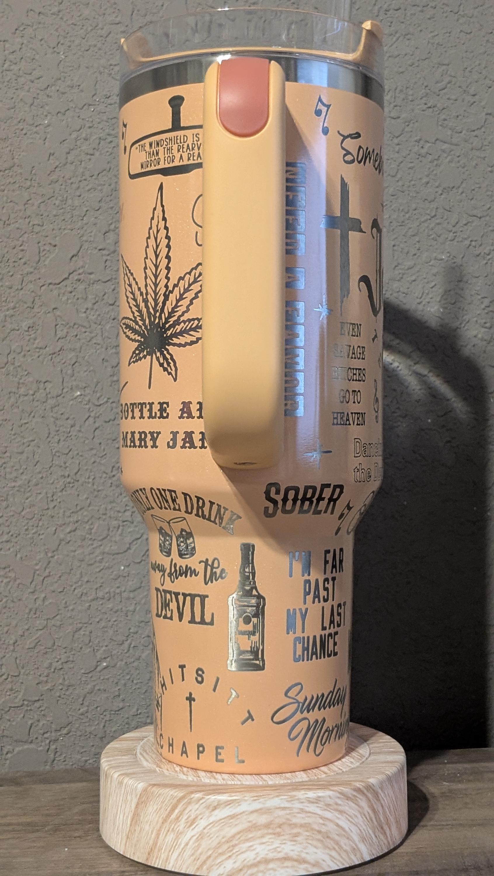 J Roll Songlist 40oz Stanley Tumbler Laser Engraved Color Shown is ...