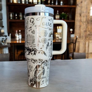 40oz Tumbler K Urban Song List, Laser Engraved Front and Back 360 ...