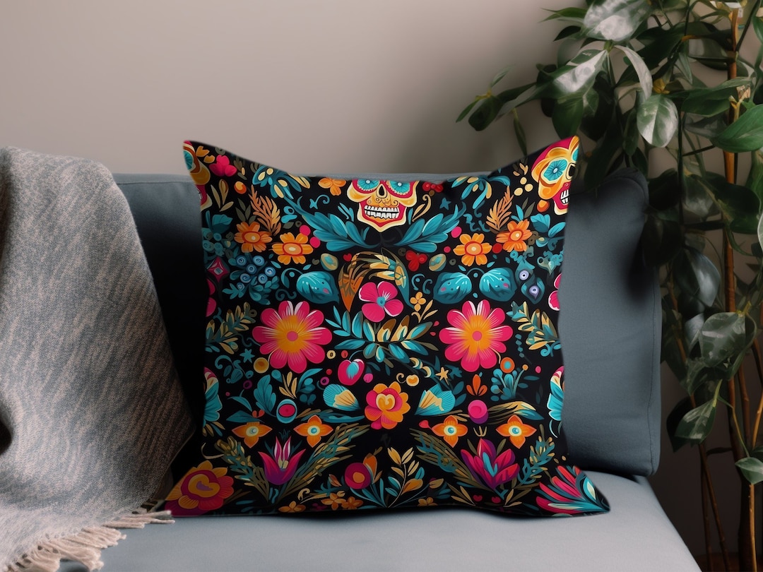 Mexican Florals Pillow Mexican Vacation Pillow Mexican - Etsy