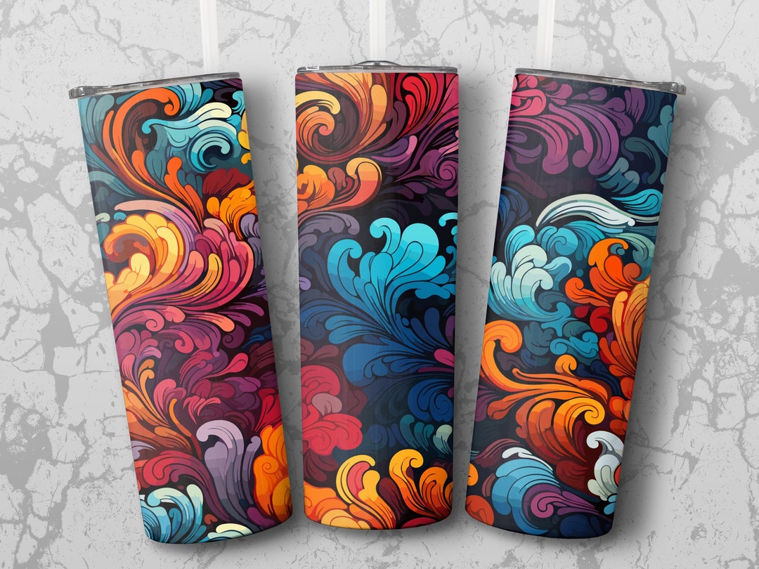 Psychedelic Designs 40 Digital Paper and 20 Oz Skinny - Etsy
