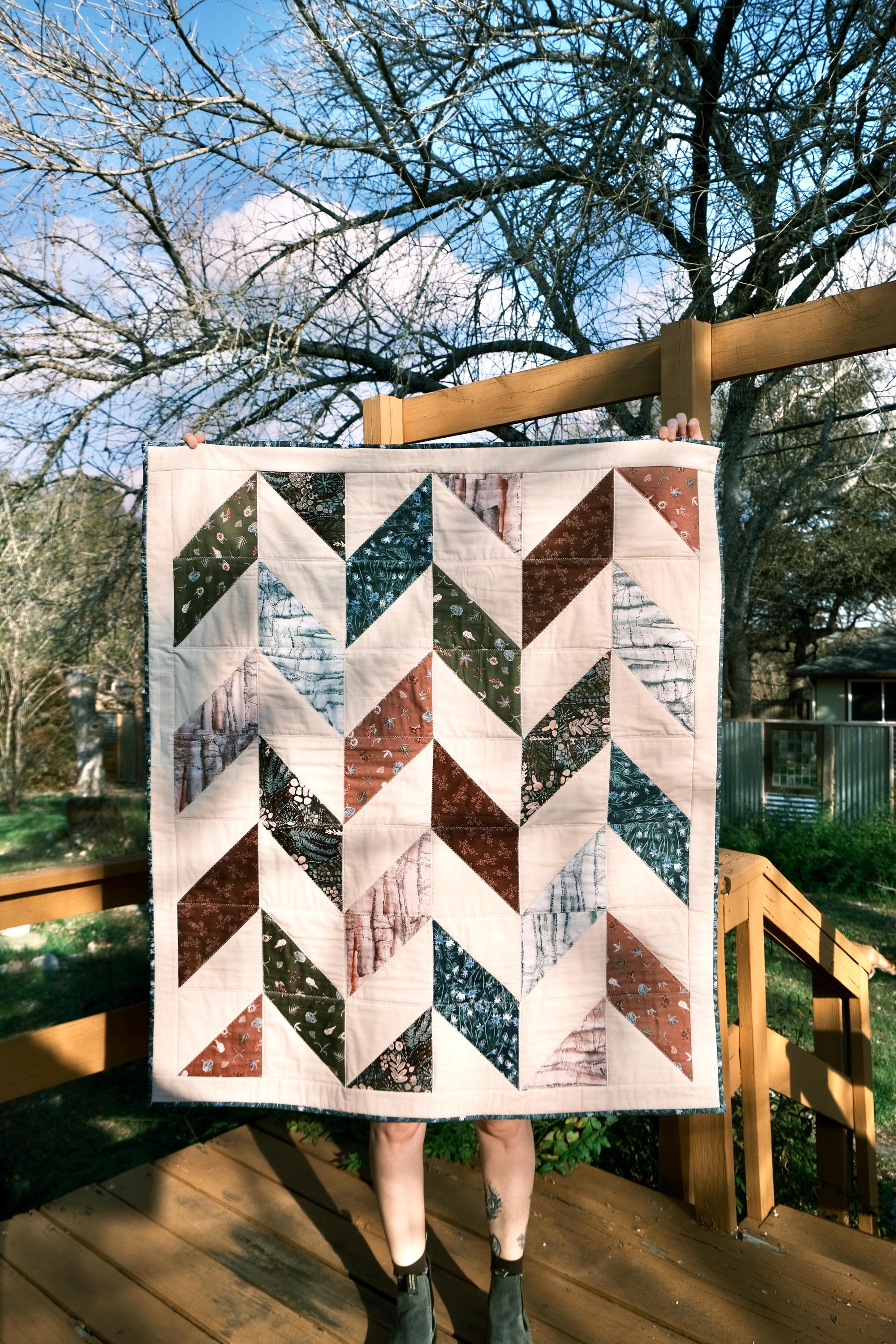 Forest Floor Herringbone Quilt Pattern - FAT QUARTER FRIENDLY - Etsy