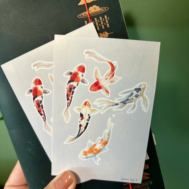 Koi Stickers - Etsy