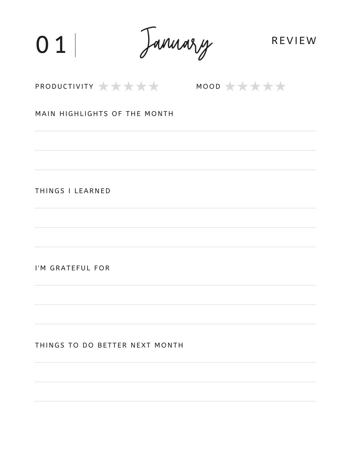 Custom Black & White 2024 Year Calendar Planner - Simple Personalized ...