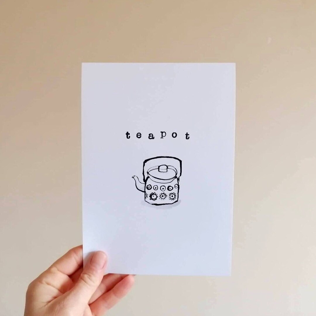A5 Digital Teapot Print - Etsy
