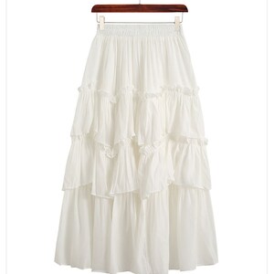 Women Ruffle Long Skirt Women Long White Skirt Women Long - Etsy Denmark