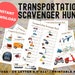 Transportation Scavenger Hunt, Printable, Instant Download, Outdoor ...