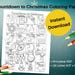 Countdown to Christmas Advent Calendar Coloring Page - Printable 8.5x11 ...