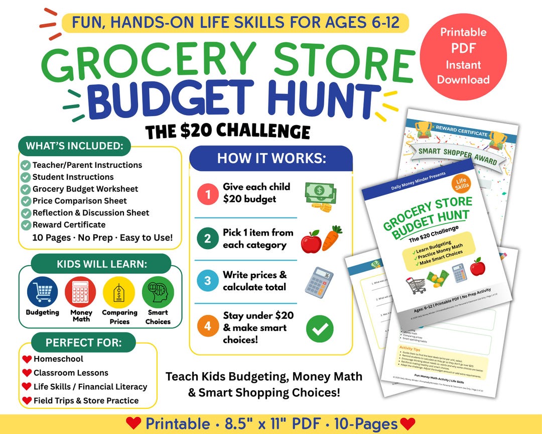 Grocery Store Budget Hunt | the 20 Dollar Challenge - Etsy