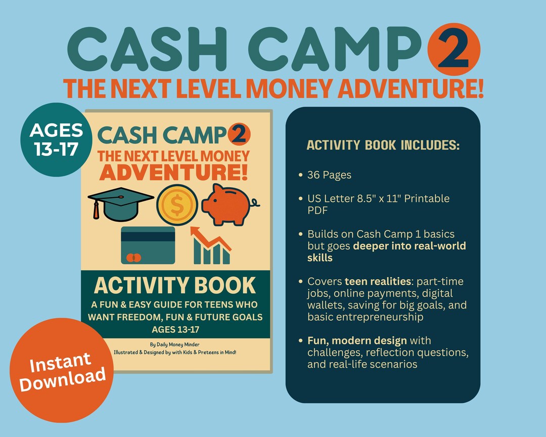 Cash Camp 2: Level up Your Money Game – Printable 36-page Workbook - Etsy