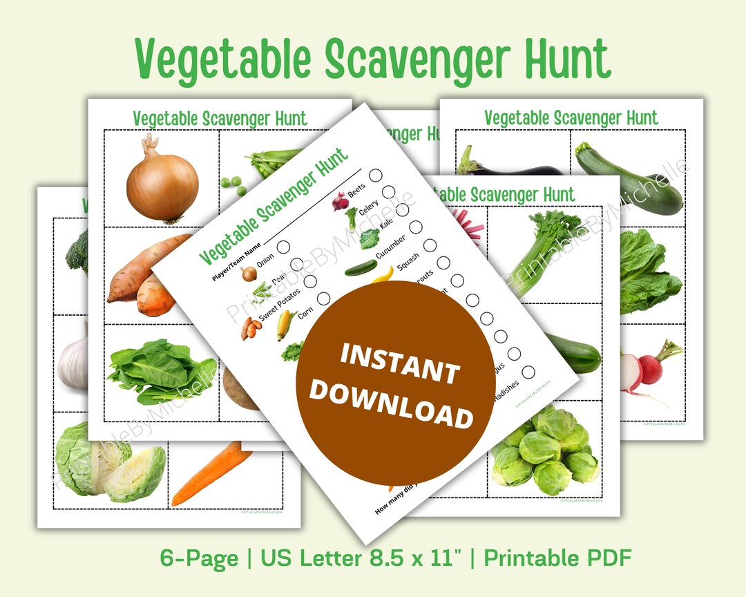 Vegetable Scavenger Hunt – Printable Fun for All Ages! - Etsy