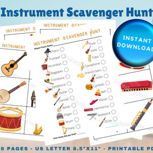 Instrument Scavenger Hunt, Printable, Instant Download, Outdoor ...