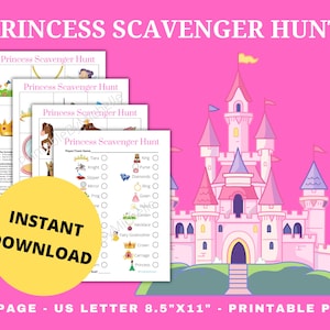 Princess Scavenger Hunt, Printable, Instant Download, Outdoor & Indoor ...