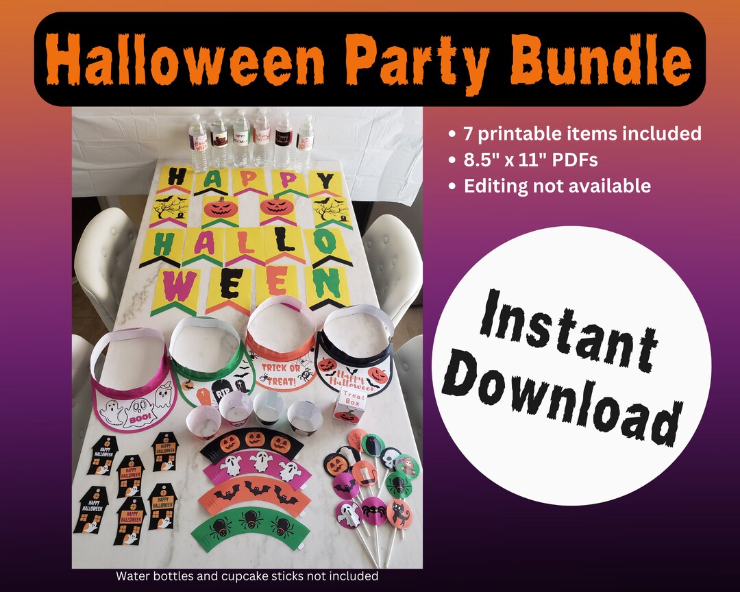 Halloween Party Bundle Kit Instant Download - Etsy