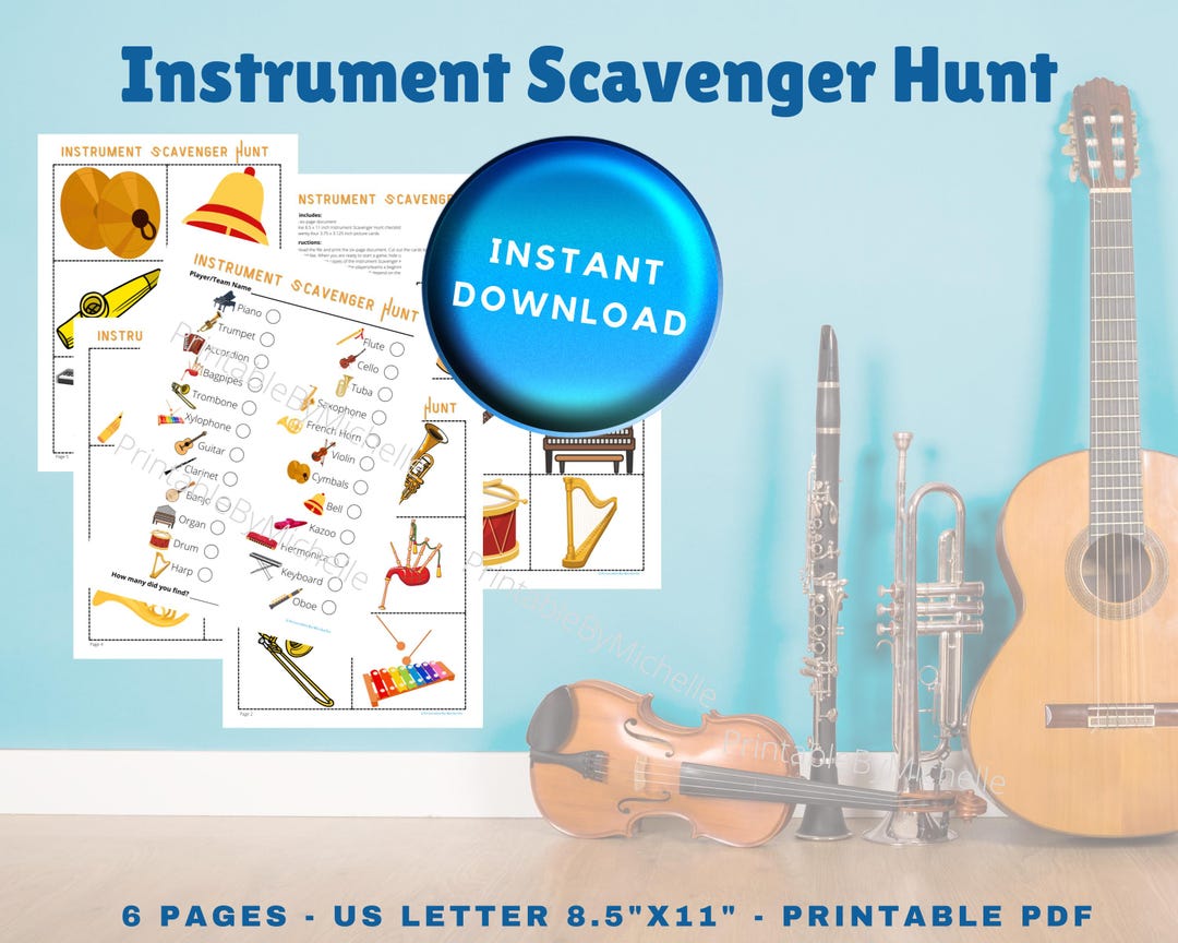 Instrument Scavenger Hunt, Printable, Instant Download, Outdoor ...