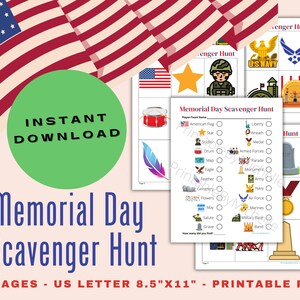 Memorial Day Scavenger Hunt, Printable, Instant Download, Outdoor ...